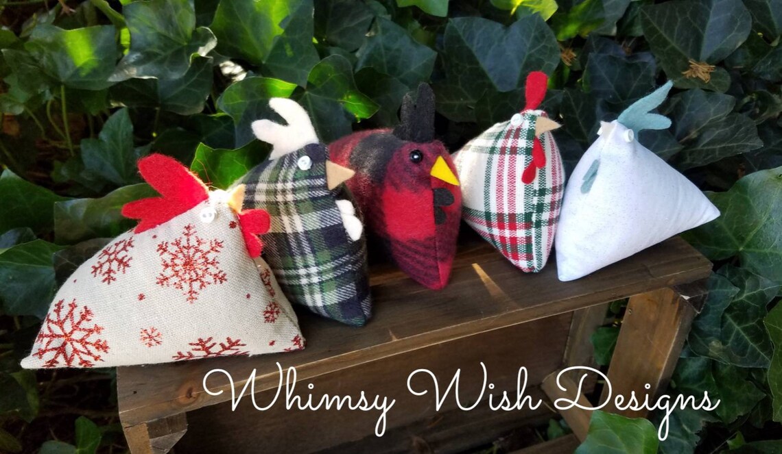 Pyramid Chicken / Green Red and White Plaid - Etsy