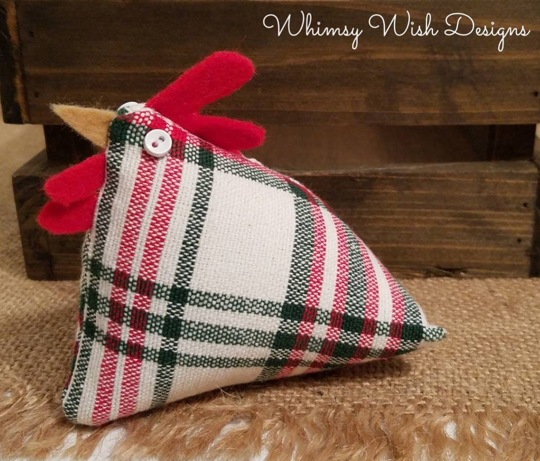 Pyramid Chicken / Green Red and White Plaid - Etsy