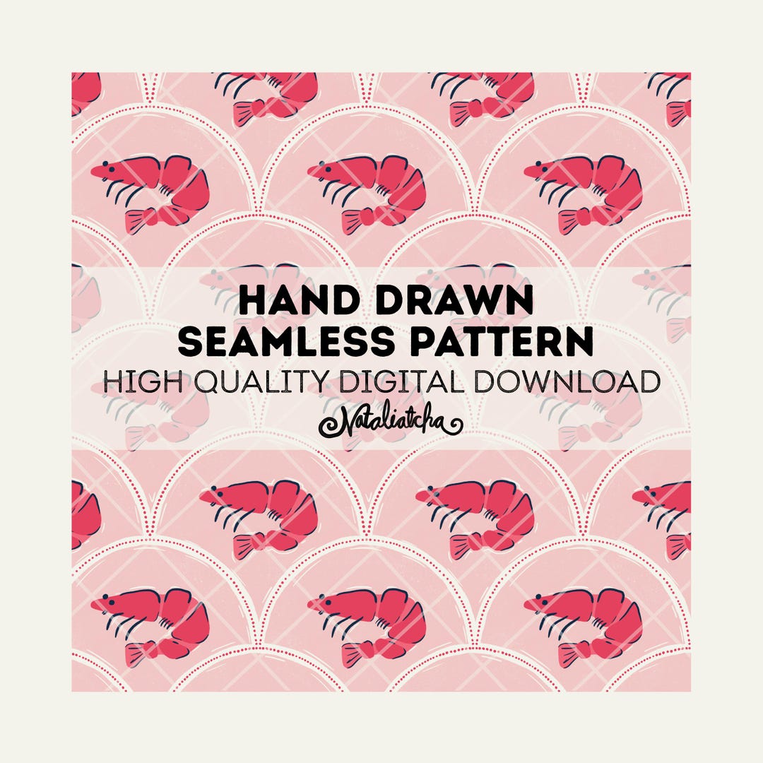 Shrimply Shrimp Seamless Pattern Download for Paper Fabric Viny and ...