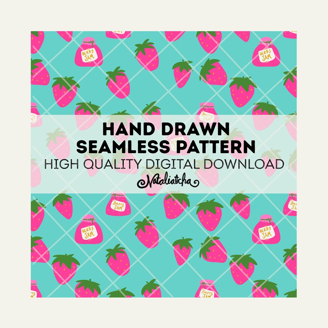 Strawberry Jam Seamless Pattern Download for Paper Fabric Viny and ...