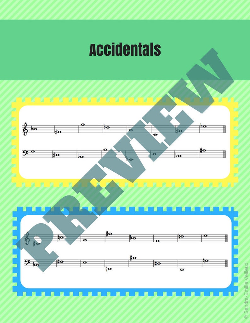 Note Identification - Treble Clef and Bass Clef - Etsy