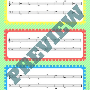 Note Identification - Treble Clef and Bass Clef - Etsy