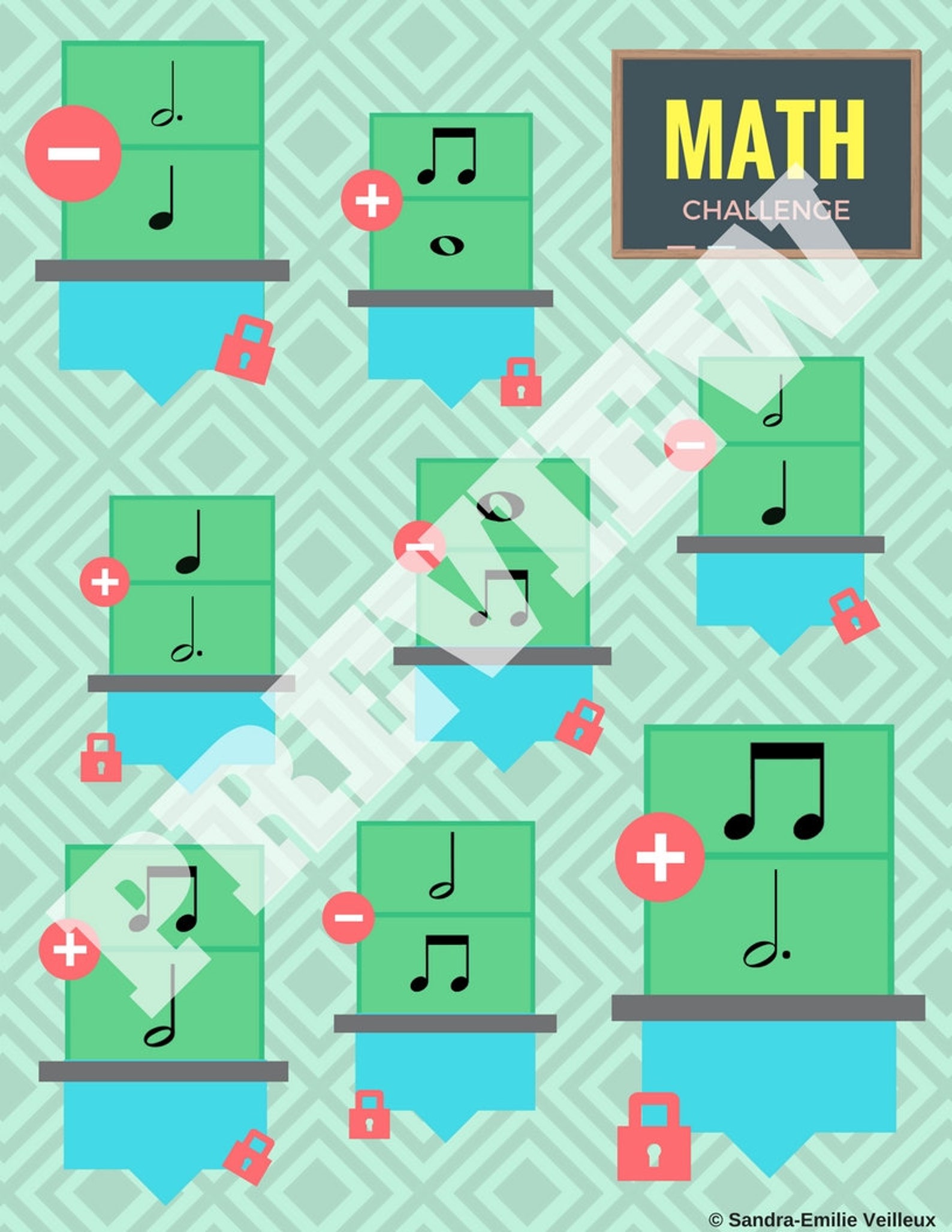Music Rhythms - Math Challenge - Etsy