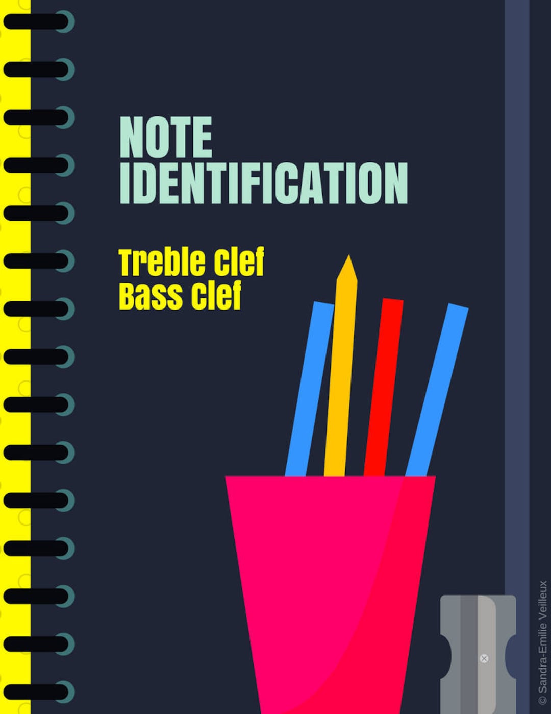 Note Identification - Treble Clef and Bass Clef - Etsy