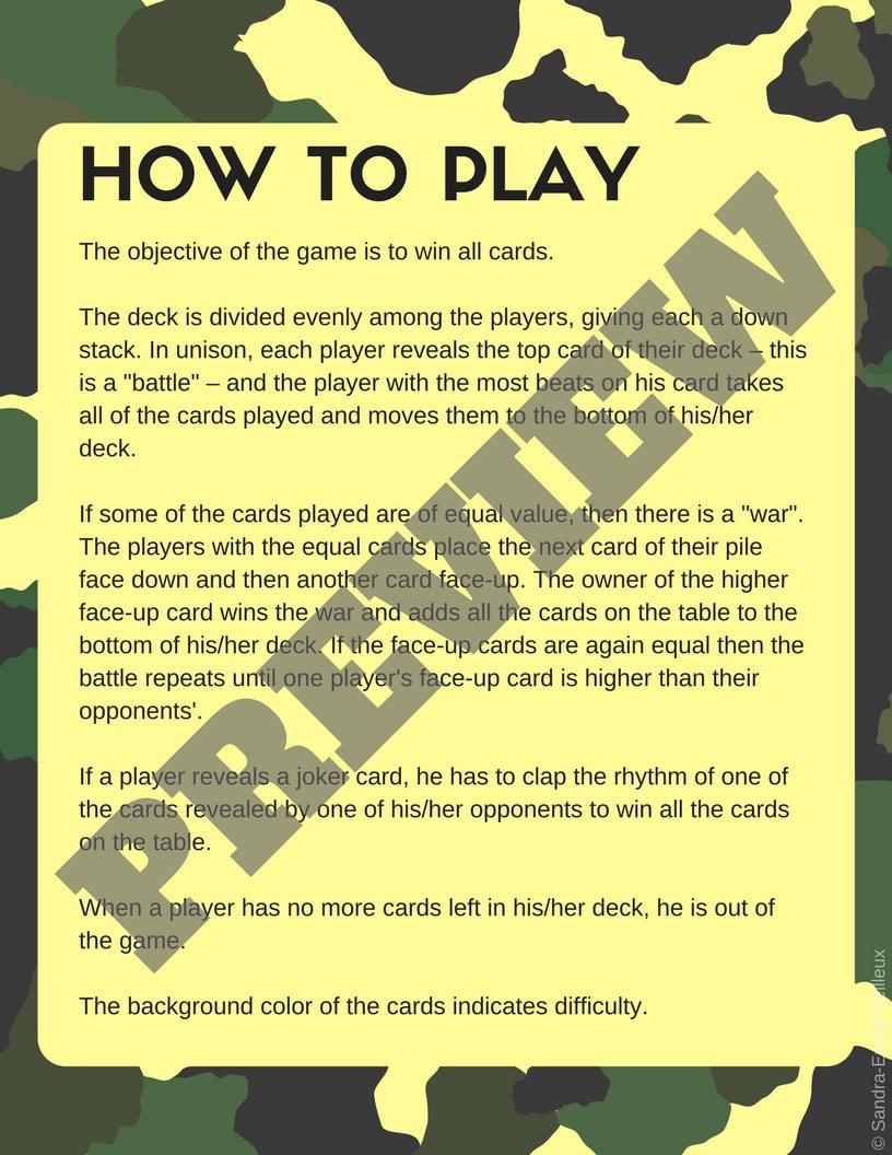 Music Card Game - Rhythm War - Digital Edition - Etsy