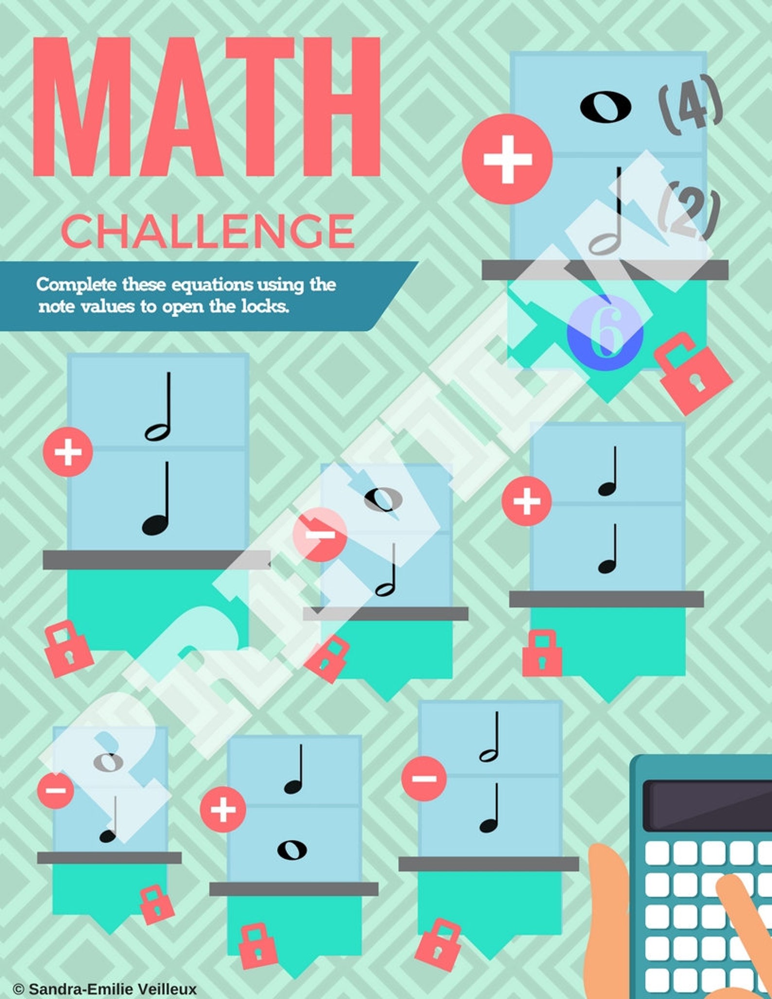 Music Rhythms Math Challenge - Etsy