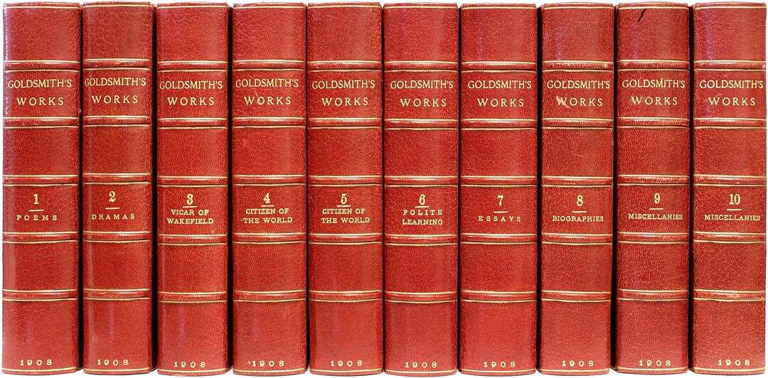 GOLDSMITH, Oliver. the Works of Oliver Goldsmith. (10 VOLUMES - the ...