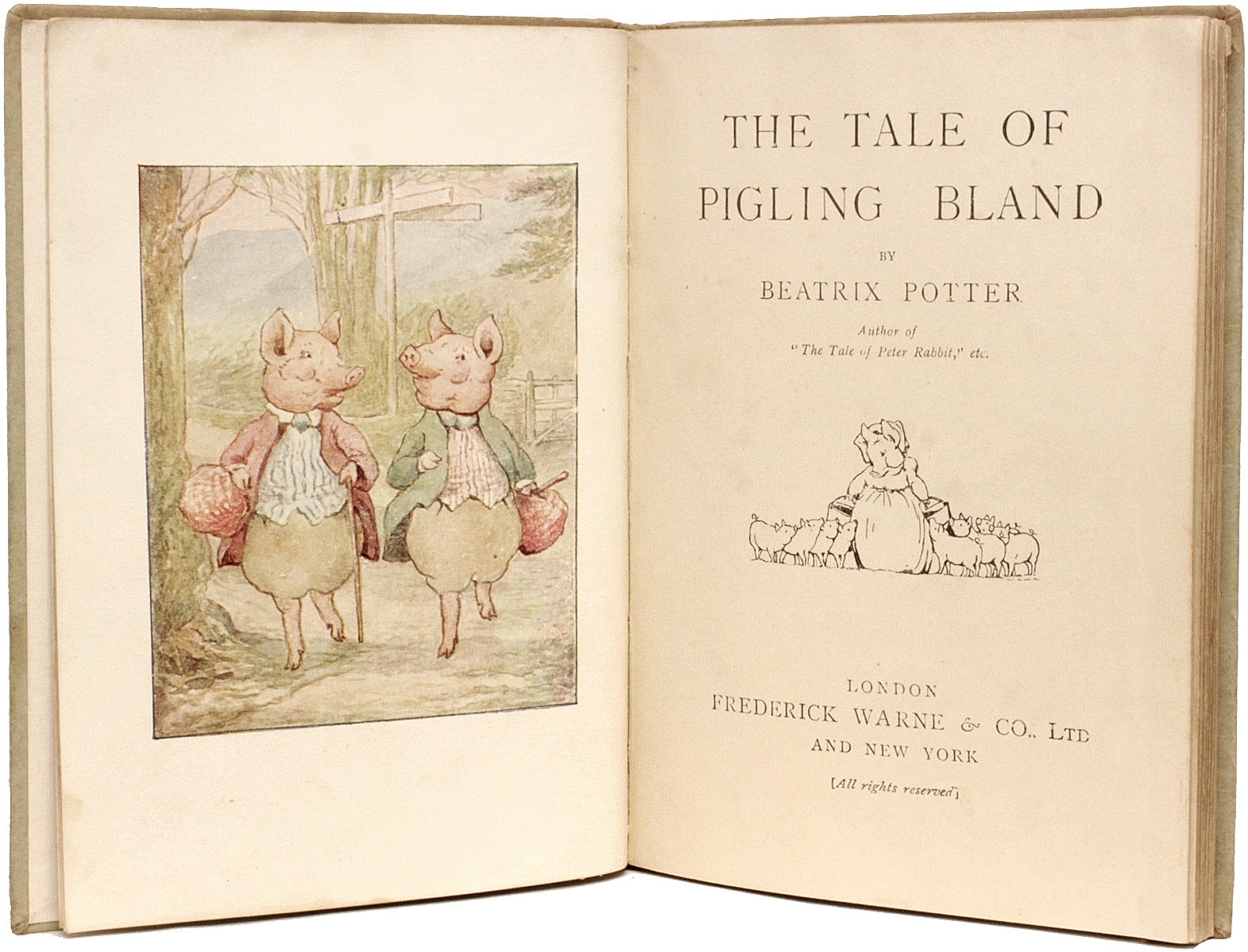 POTTER, Beatrix. the Tale of Pigling Bland. (PRESENTATION COPY - Later ...