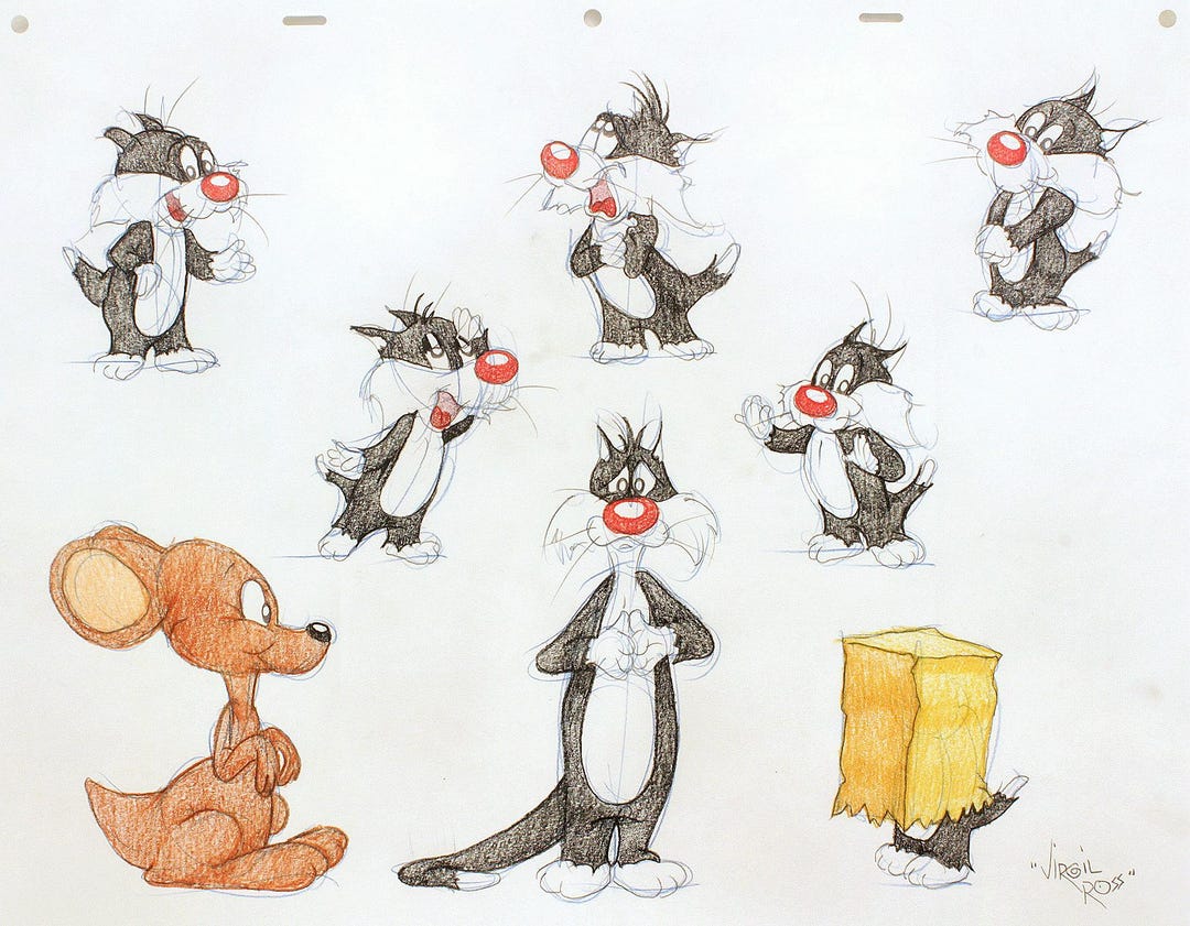 ROSS, Virgil. Sylvester the Cat & Little Sylvester. (seven Original ...