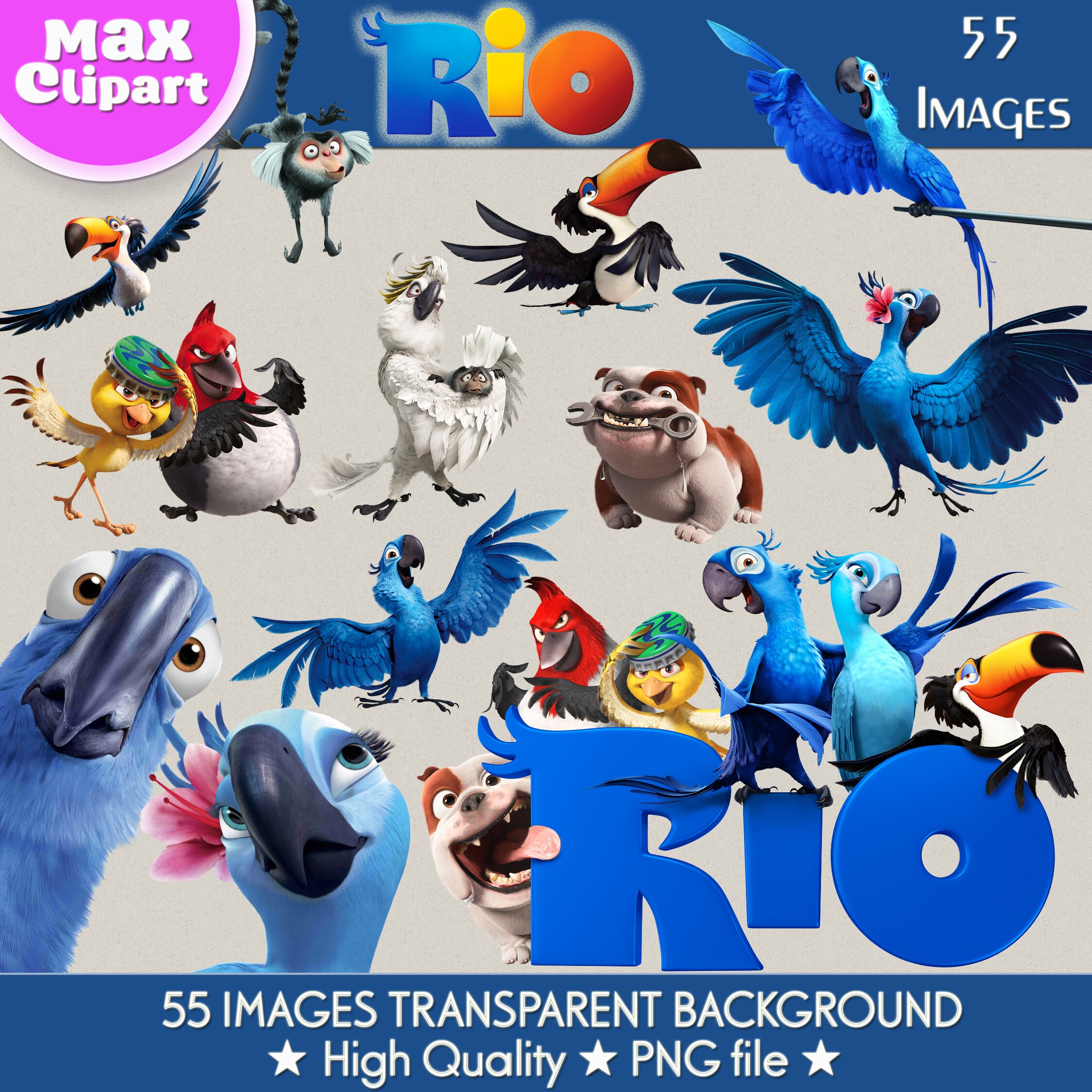 RIO clipart png images Digital Cliparts Graphic Stickers | Etsy