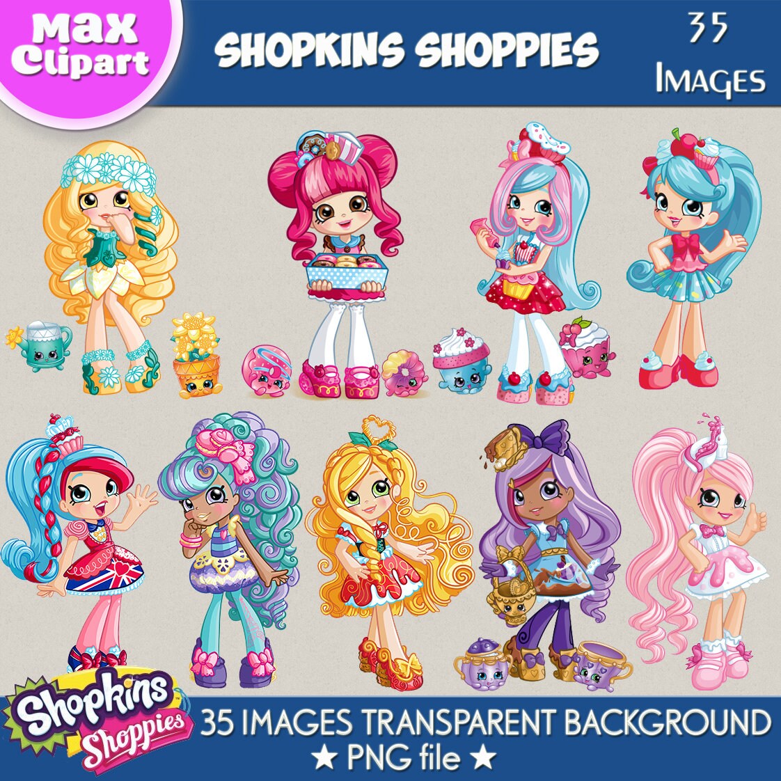 SHOPKINS SHOPPIES clipart Shopkins Shoppies png shopkins | Etsy