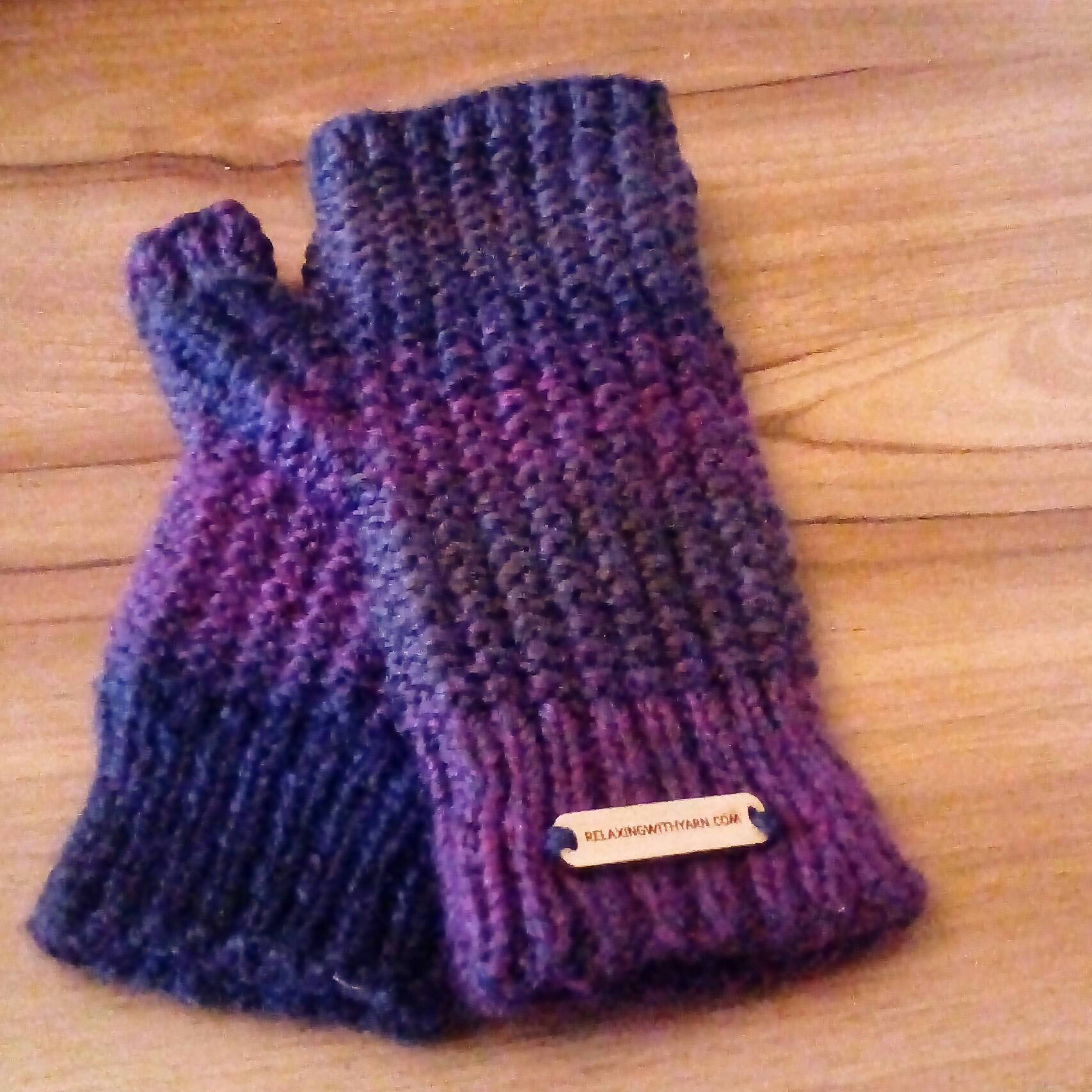 Purple Ombré Fingerless Mittens Hand Knit Arm Warmers Winter - Etsy ...