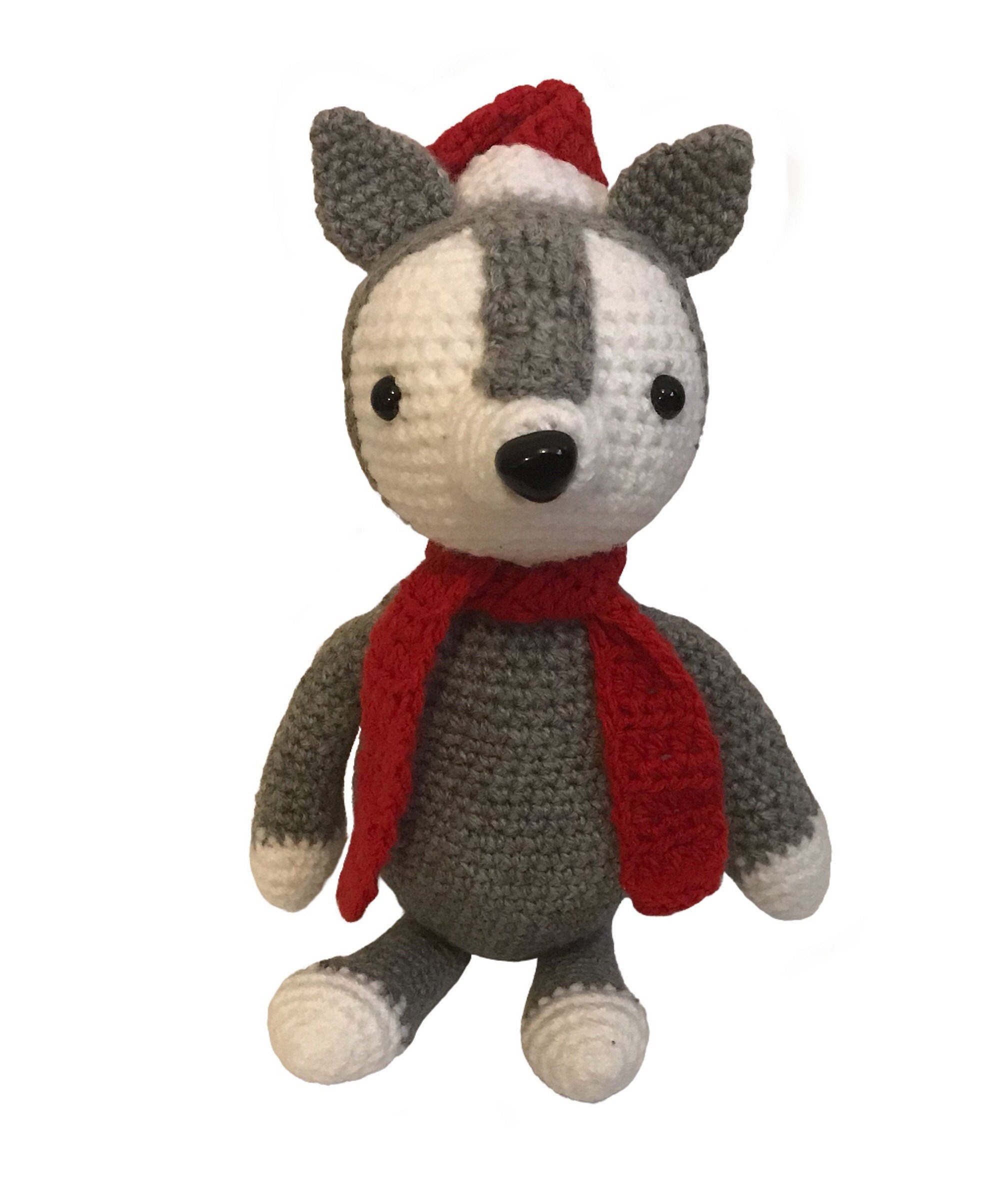 Grey Wolf Soft Toy, Crochet Wolf Teddy, Wolf Amigurumi, Sweet Grey Wolf ...