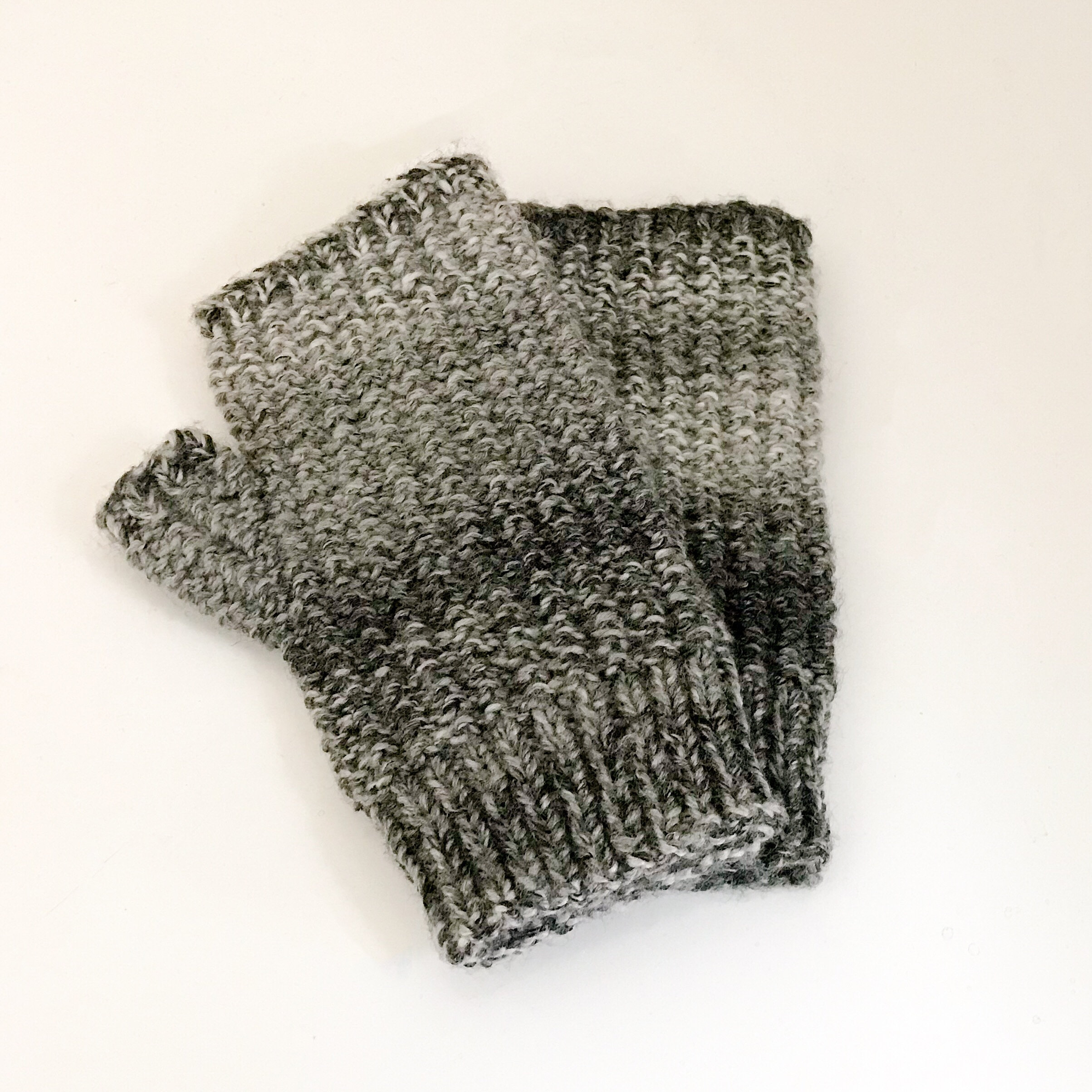 Marbled Grey Fingerless Gloves Hand Made Hand Warmers, Ladies ...