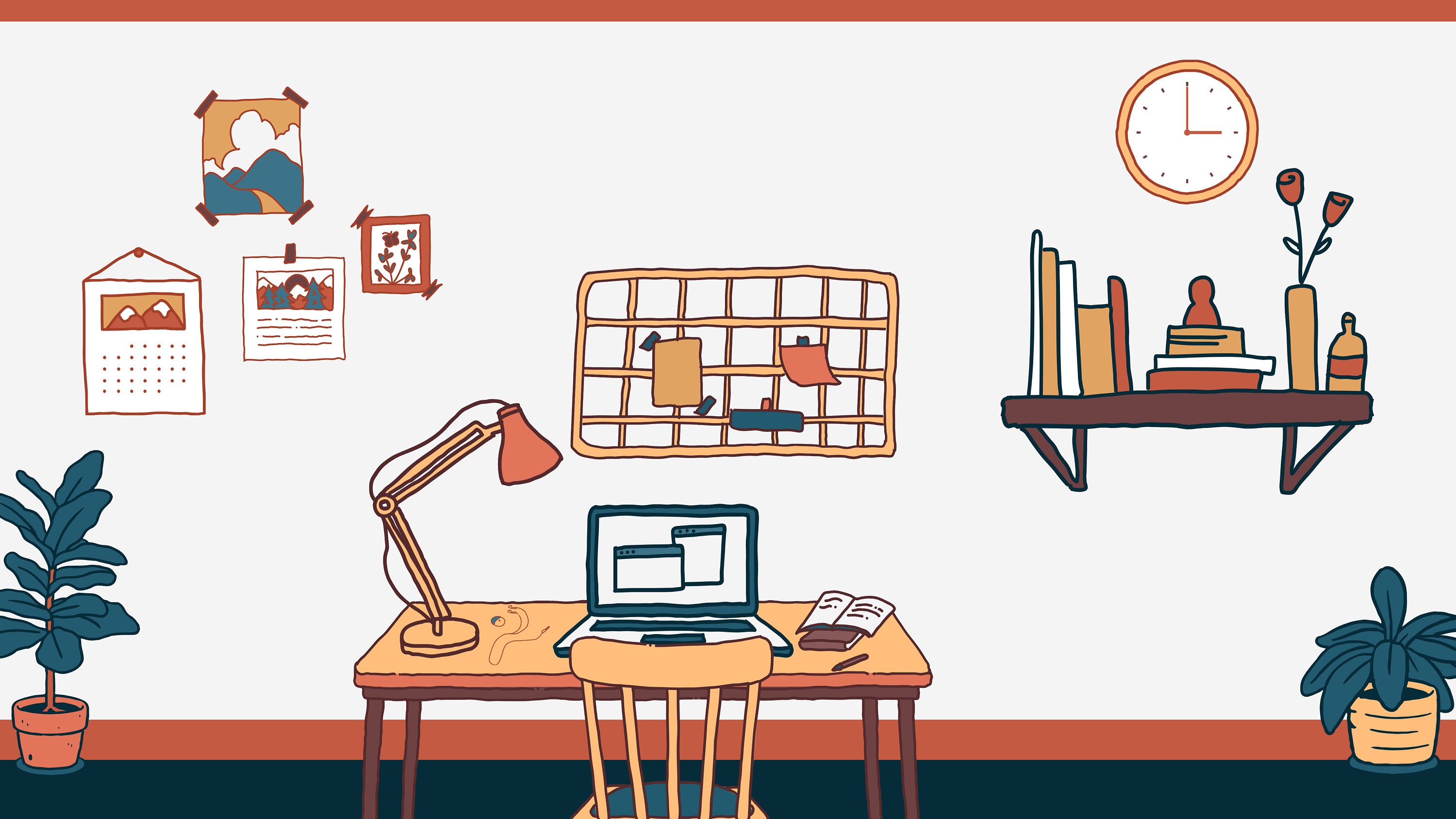 Cozy home Office Dynamic Desktop Wallpaper - Etsy