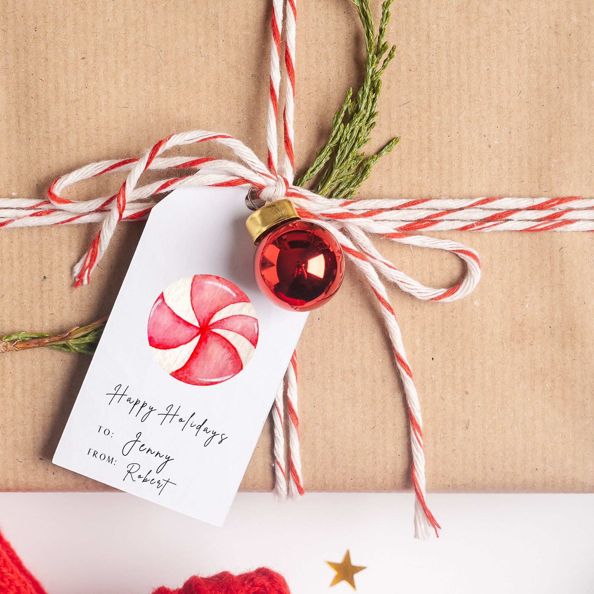 Candy Cane Gift Tags Tags With Candy Canes Christmas Gift - Etsy