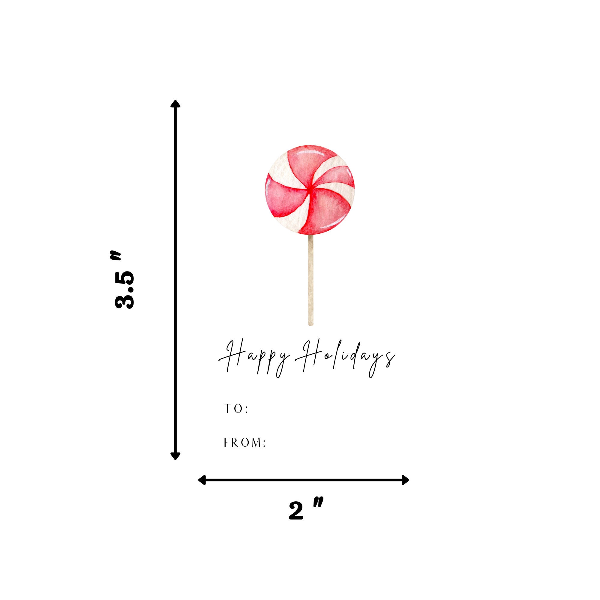 Candy Cane Gift Tags Tags With Candy Canes Christmas Gift - Etsy