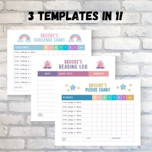 DIGITAL Kids Routine Chart | Kids Challenge Chart | Kids Book Reading ...