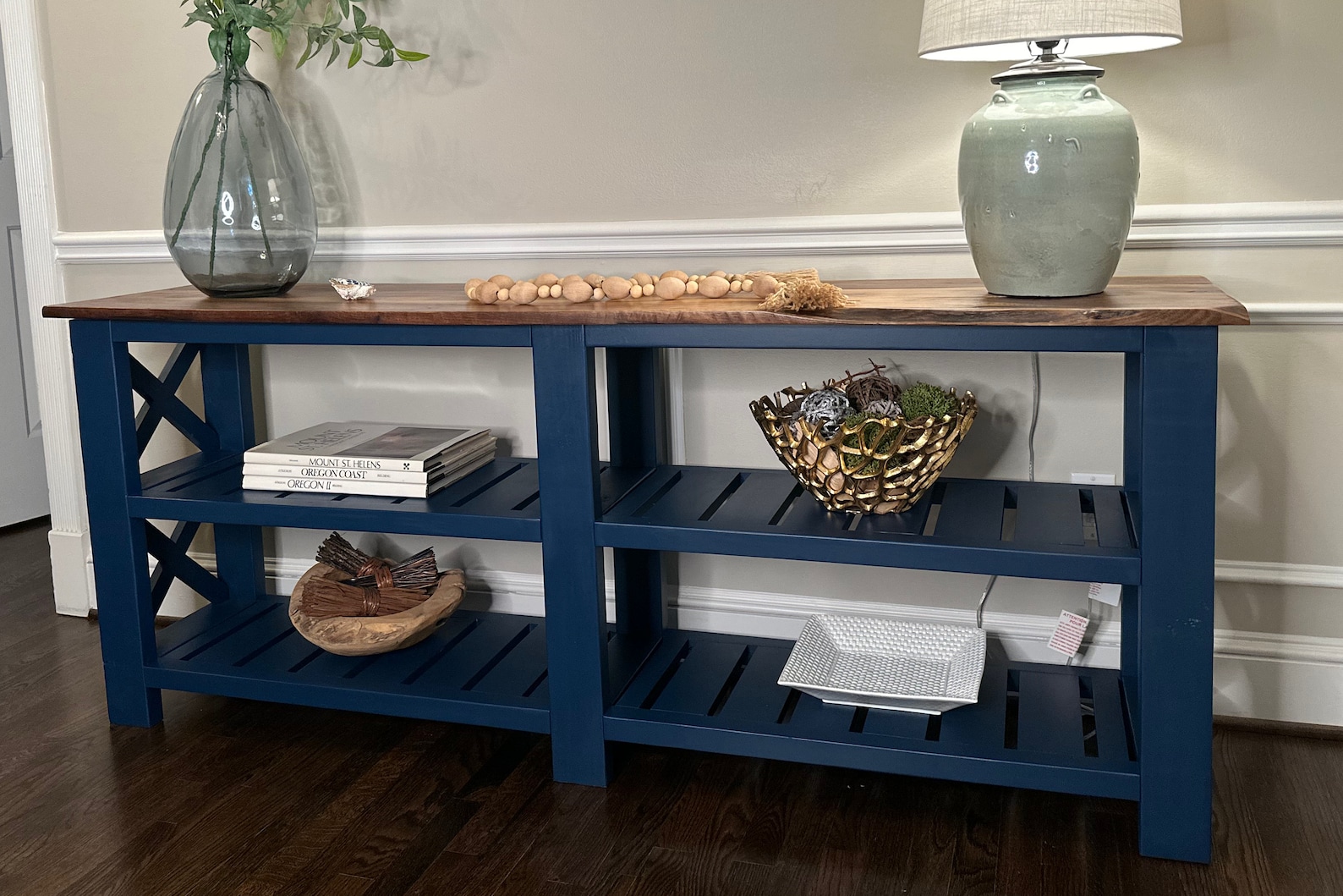 Farmhouse Console Table Modern Rustic Console Table Entertainment ...