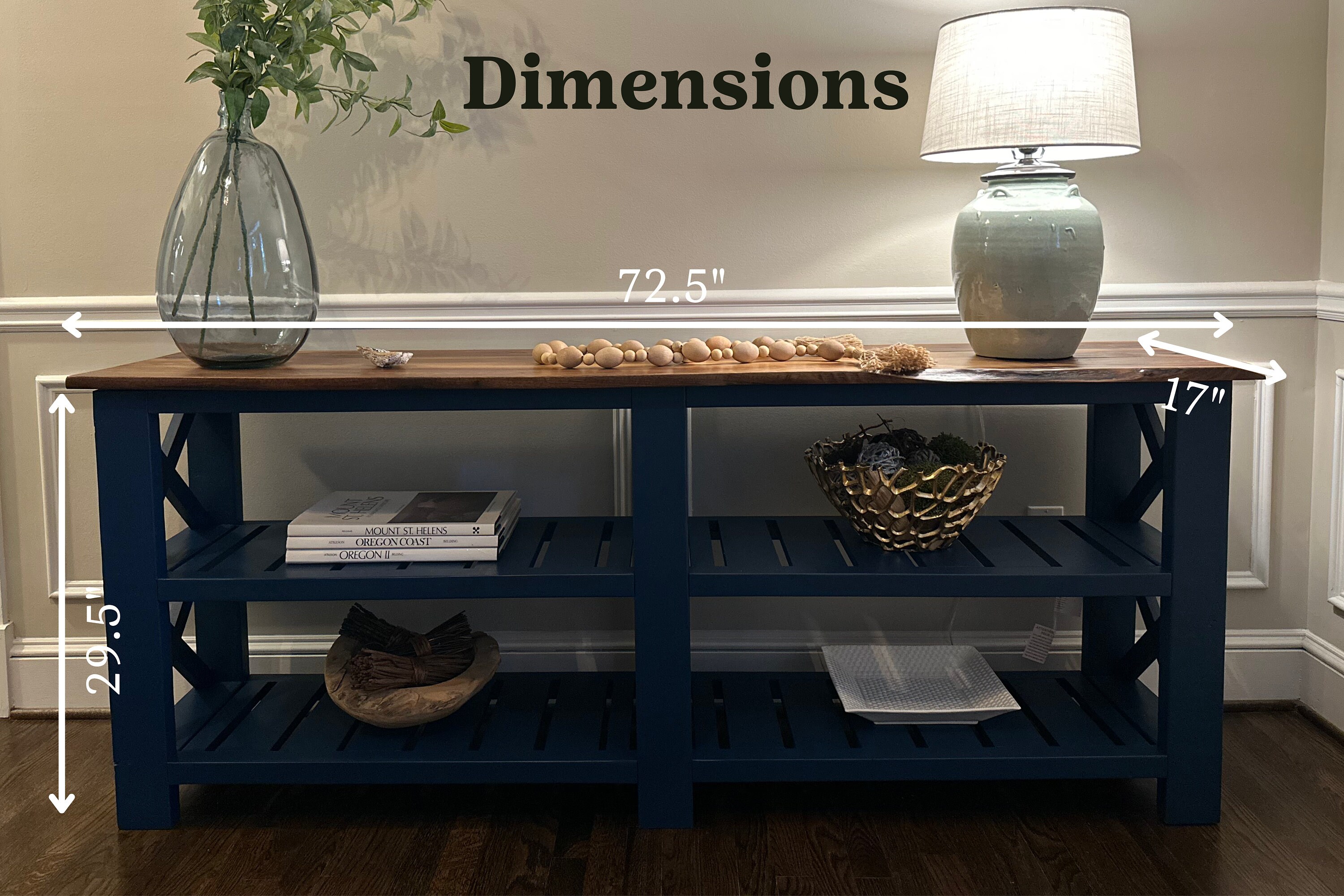 Farmhouse Console Table Modern Rustic Console Table Entertainment ...