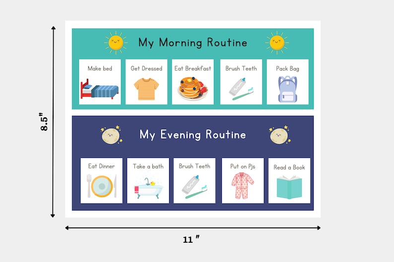 DIGITAL Kids Routine Chart Routine Chart Kids Daily Checklist Routine ...