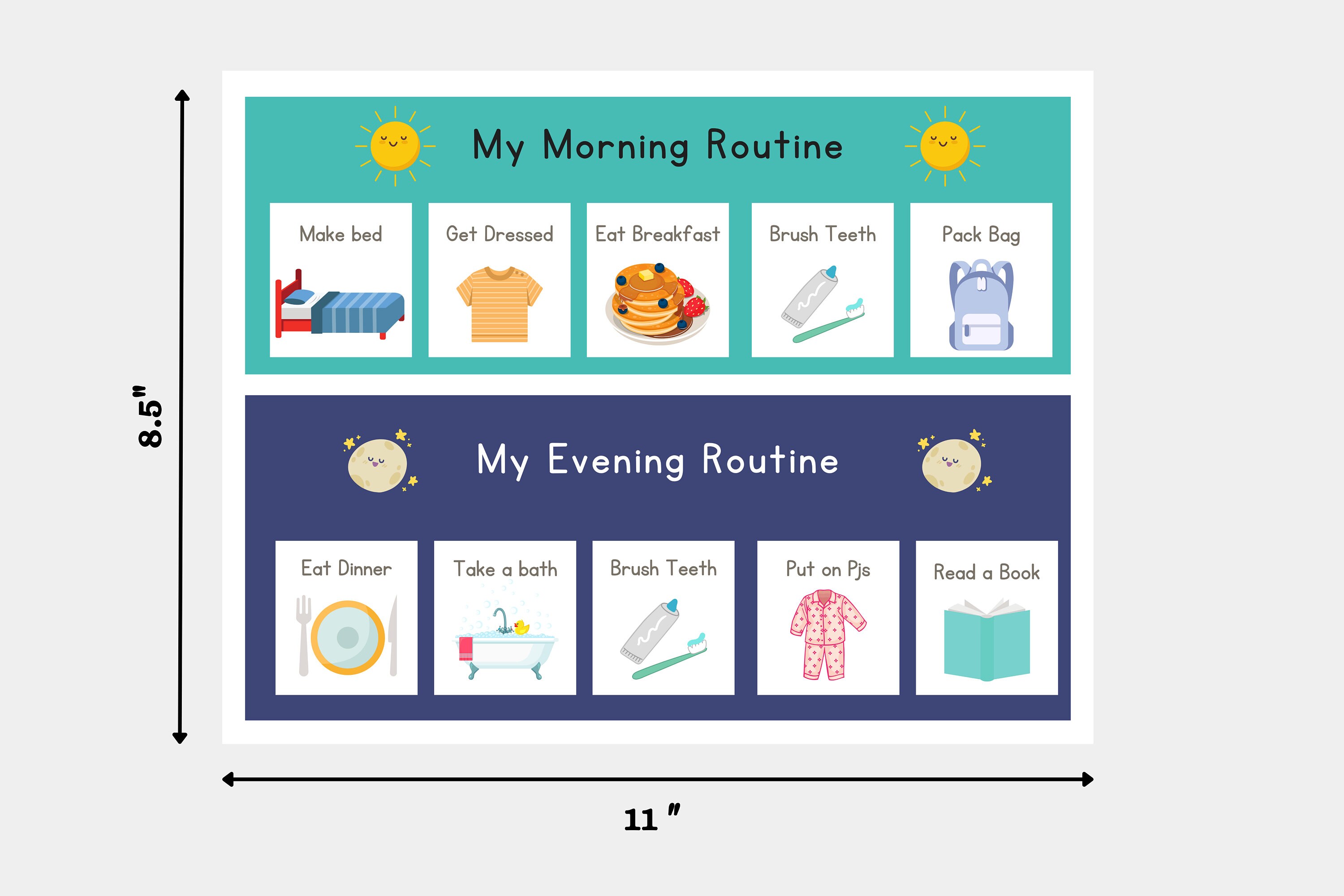 DIGITAL Kids Routine Chart Routine Chart Kids Daily Checklist Routine ...