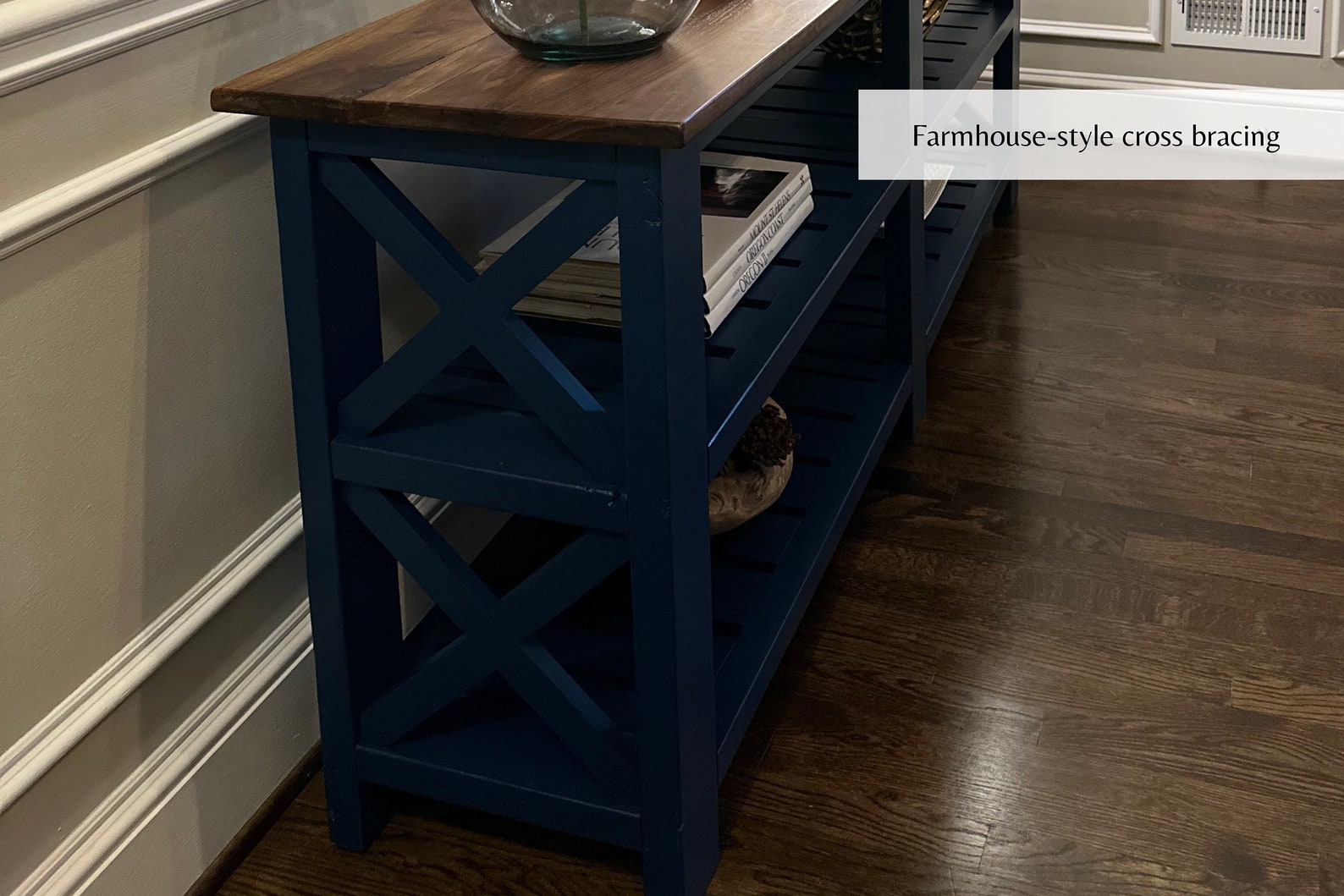 Farmhouse Console Table Modern Rustic Console Table Entertainment ...