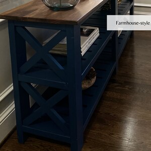 Farmhouse Console Table | Modern Rustic Console Table | Entertainment ...