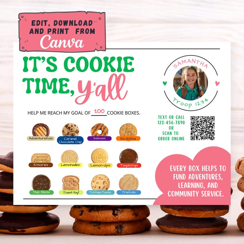 Digital Scout Cookie Sales Flyer Scout Cookies Order Form ABC and LBB ...