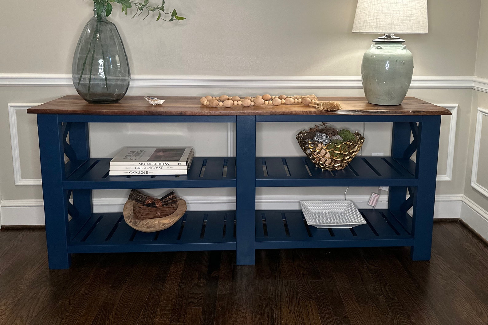 Farmhouse Console Table Modern Rustic Console Table Entertainment ...