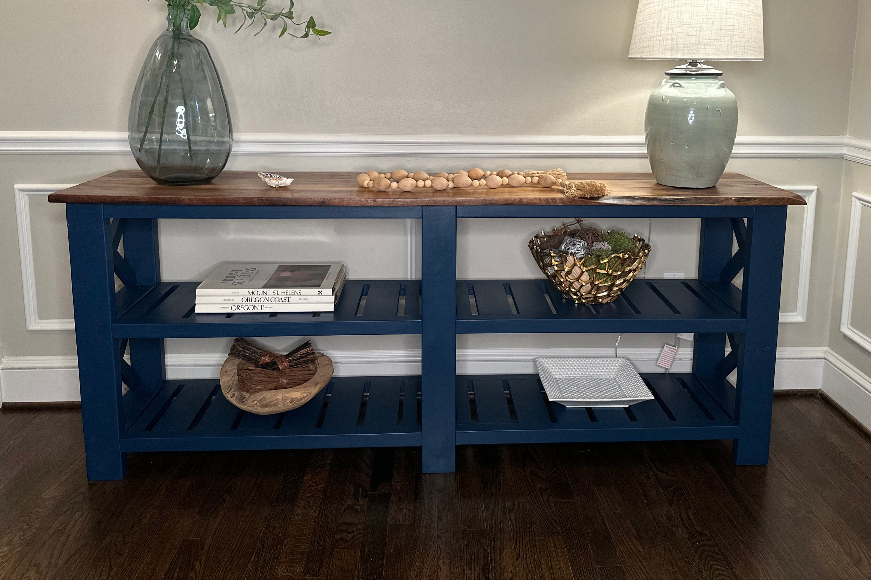 Farmhouse Console Table Modern Rustic Console Table Entertainment ...