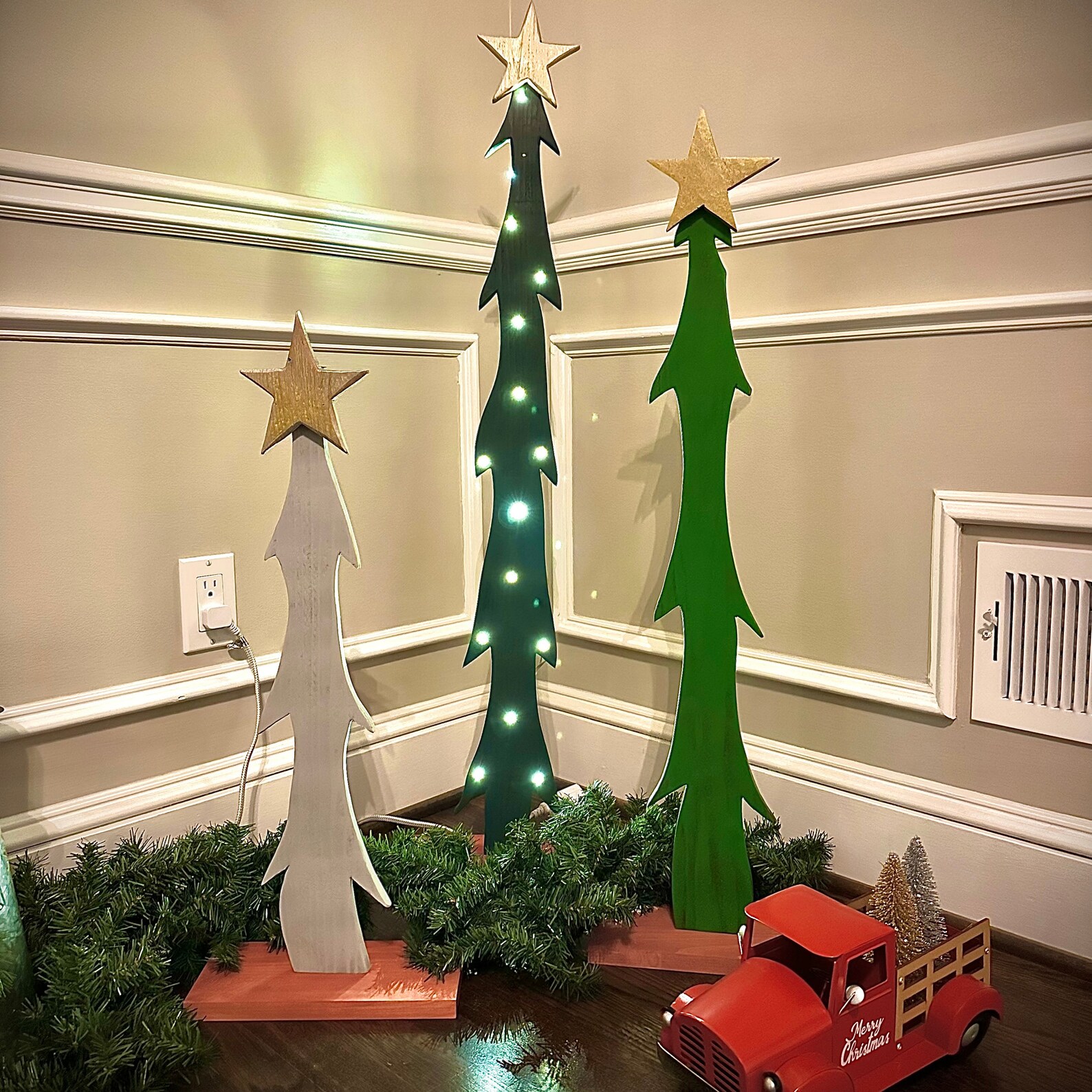 Farmhouse Wood Christmas Trees | Porch Decor | Farmhouse Christmas ...