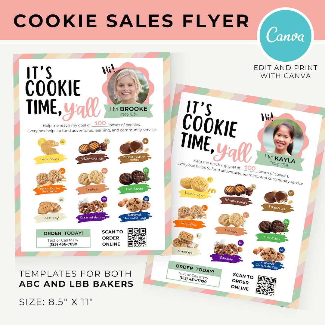 DIGITAL Scout Cookie Sales Flyer | ABC and LBB | Cookies Order Form ...