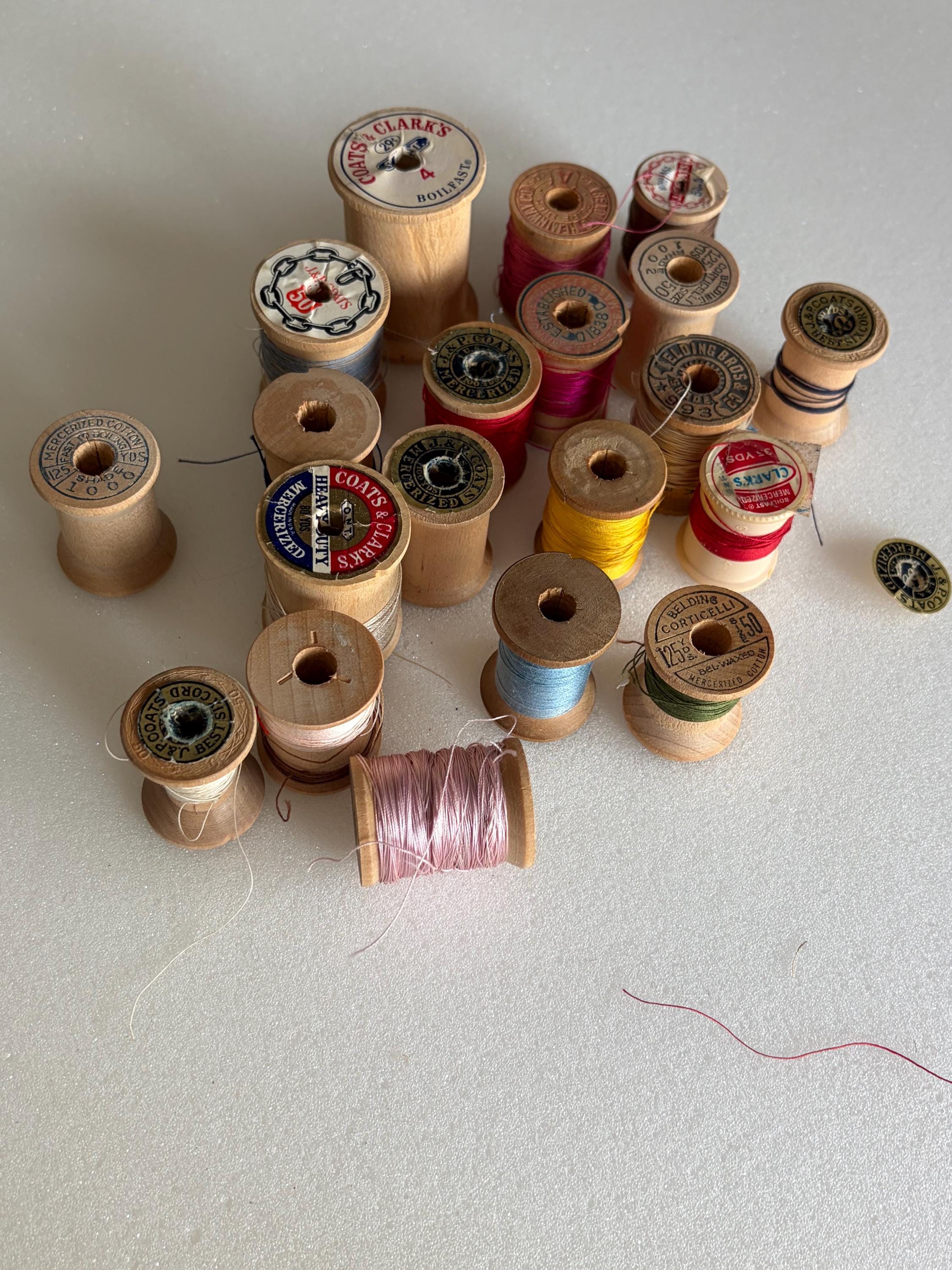 Lot of 20 Assorted Vintage Wooden Thread Spools - Etsy