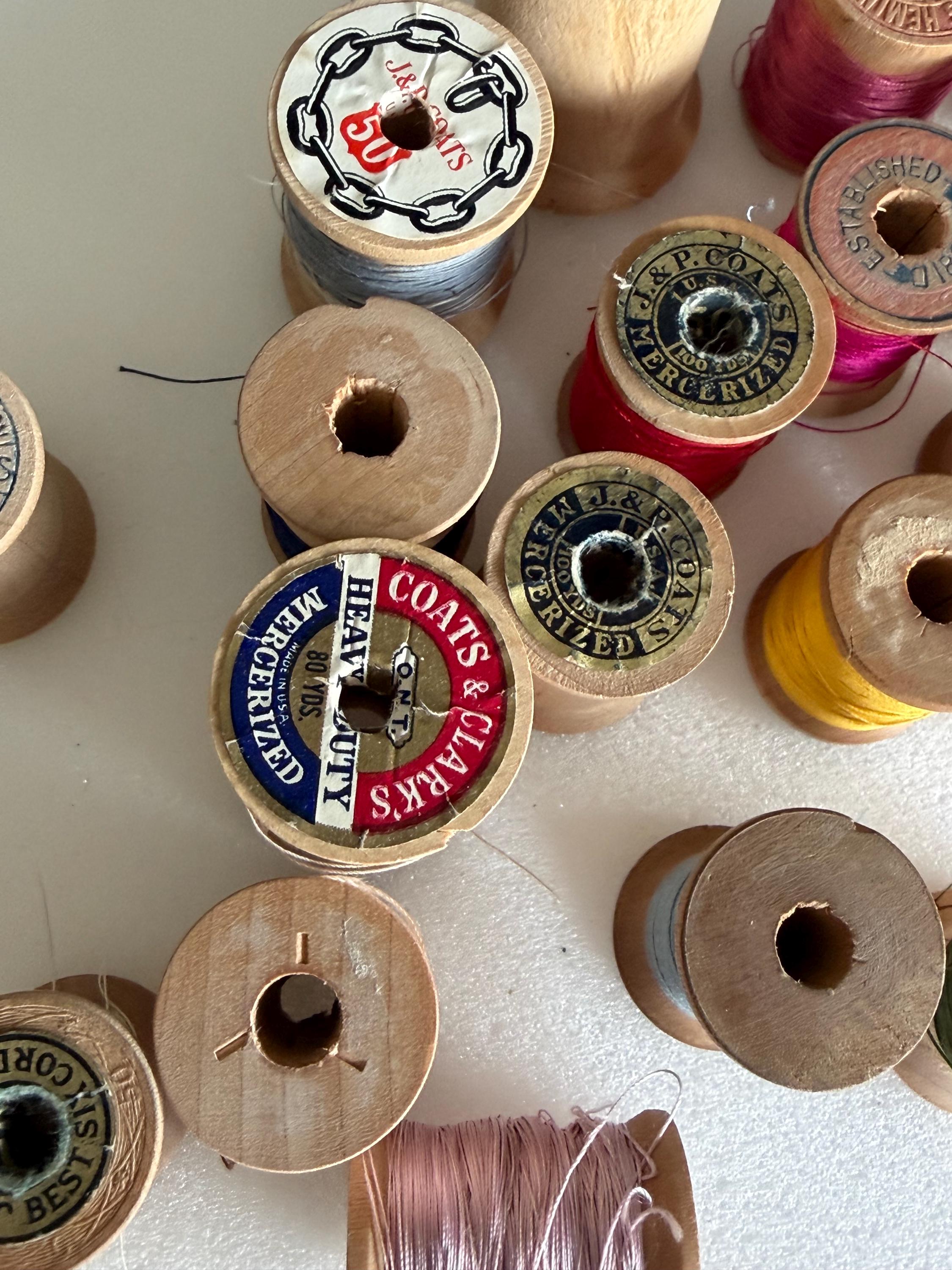 Lot of 20 Assorted Vintage Wooden Thread Spools - Etsy