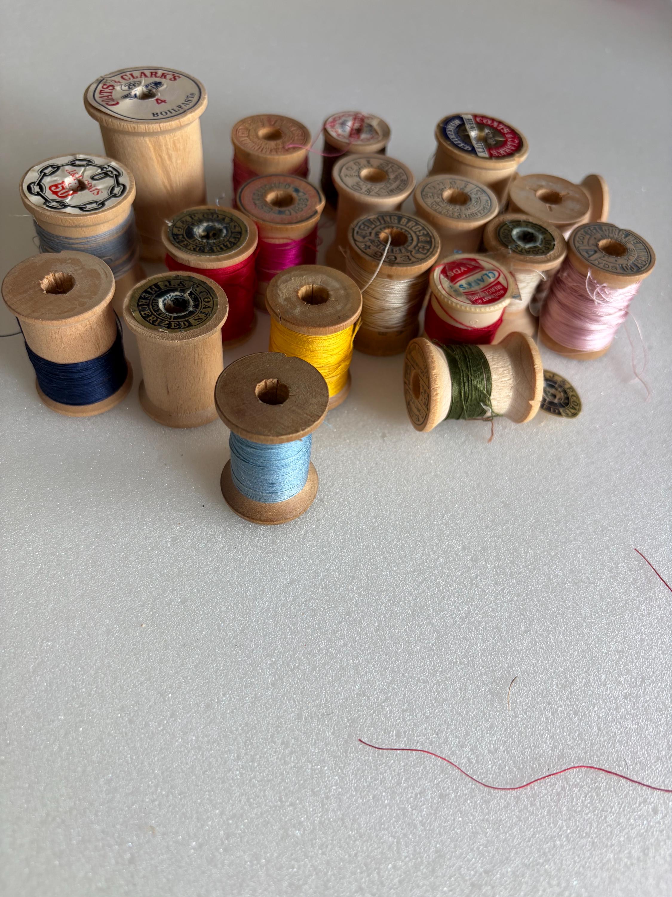Lot of 20 Assorted Vintage Wooden Thread Spools - Etsy