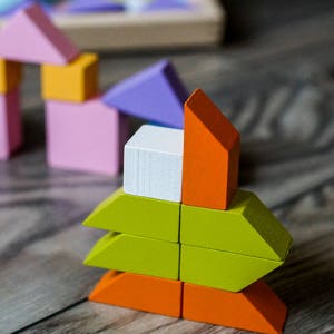 Shapes and Colors Puzzle Toy/ Educational Toy / Wooden Toy /shapes and ...