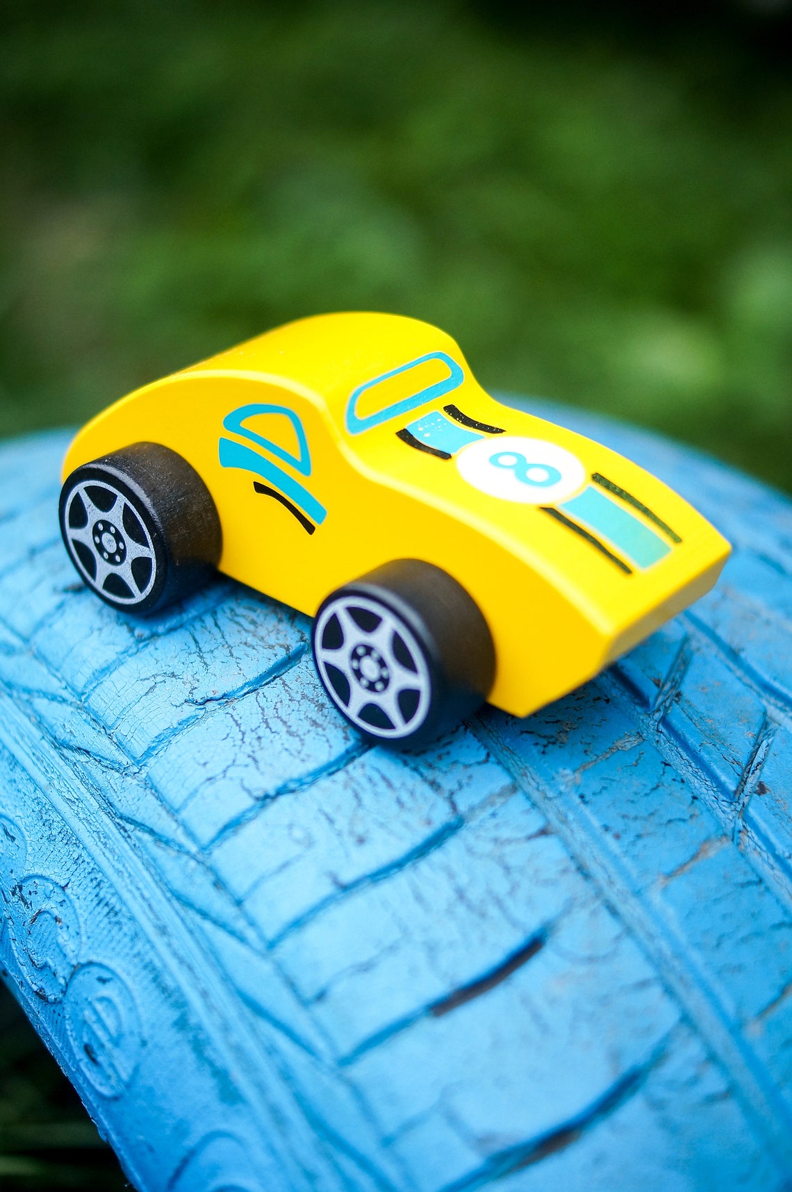 Mini Race Car / Yellow Car / Toy Car / Wooden Car / - Etsy