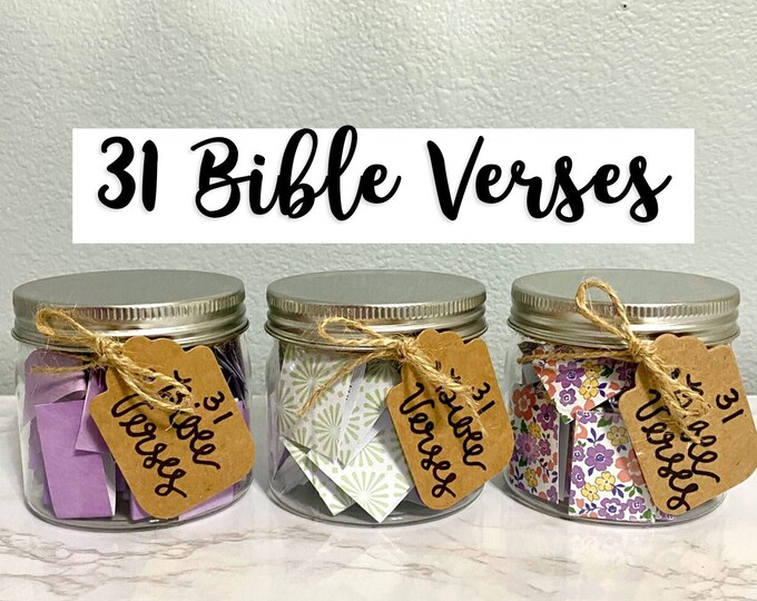 Bible Verse Jar – 31 Inspirational Bible Verses, Month of Bible Verses ...
