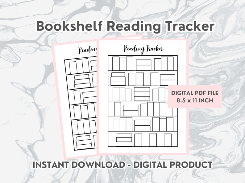 Bookshelf Reading Trackers - 100 Books - DIGITAL DOWNLOAD | Reading ...