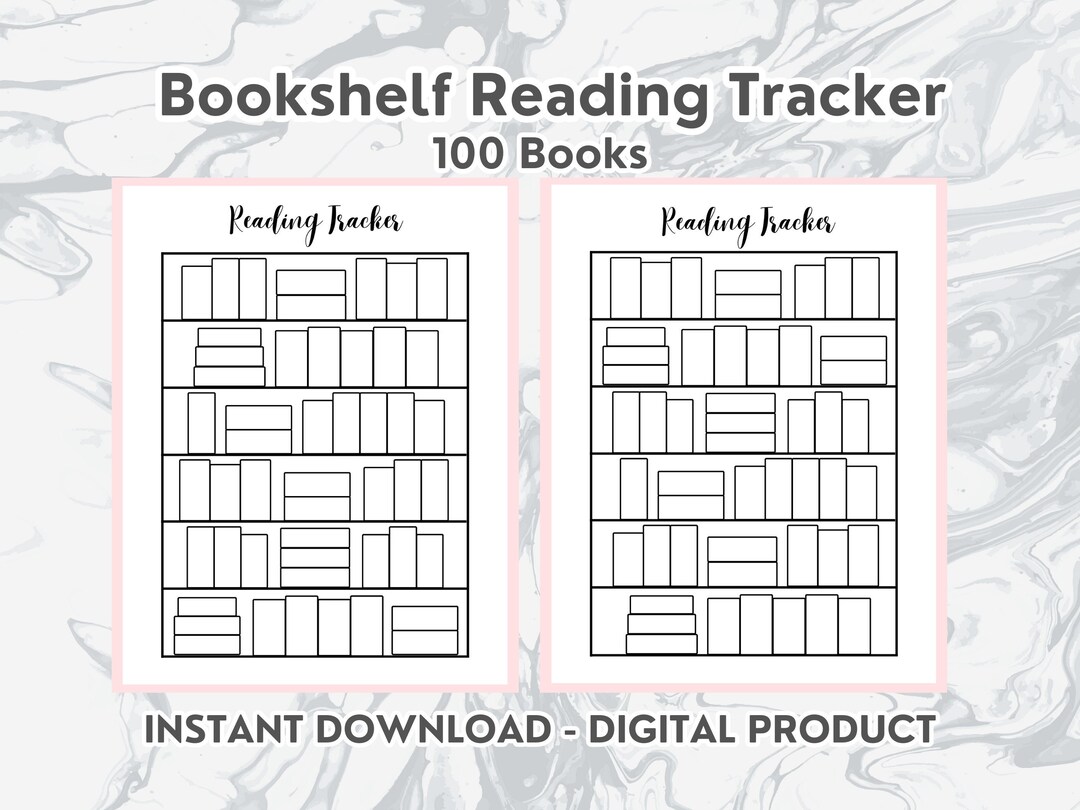 Bookshelf Reading Trackers - 100 Books - DIGITAL DOWNLOAD | Reading ...