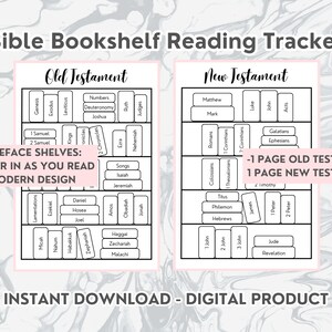 Bible Bookshelf Trackers - DIGITAL DOWNLOAD | Bible Reading Tracker ...