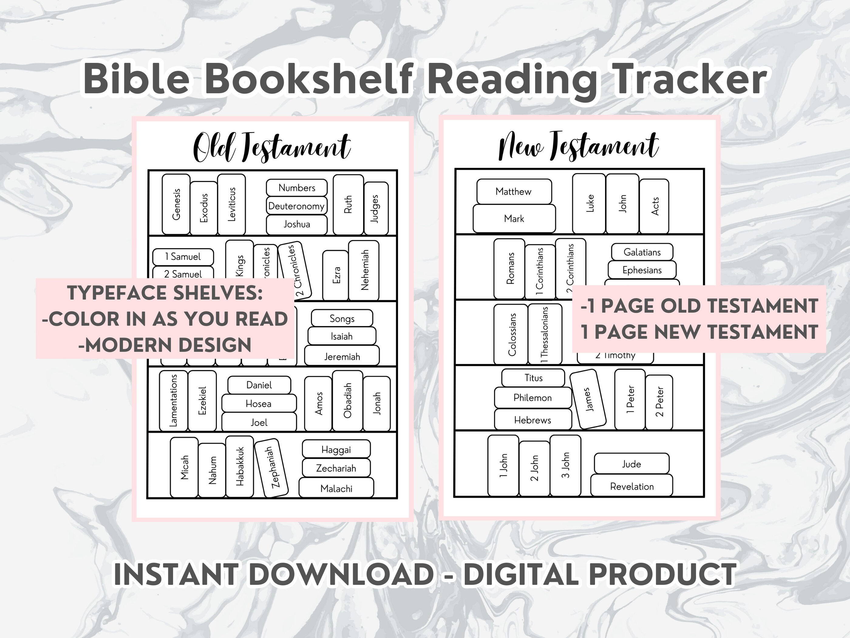 Bible Bookshelf Trackers - DIGITAL DOWNLOAD | Bible Reading Tracker ...