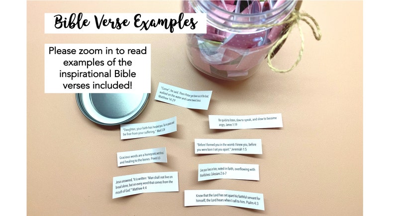 Bible Verse Jar 100 Inspirational Bible Verses Christian - Etsy