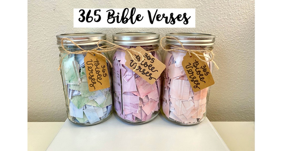 YEARLY Bible Verse Jar 365 Inspirational Bible Verses, Christian Gift ...
