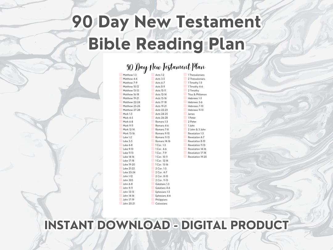New Testament Bible Reading Plan - 90 Day New Testament Reading Plan ...