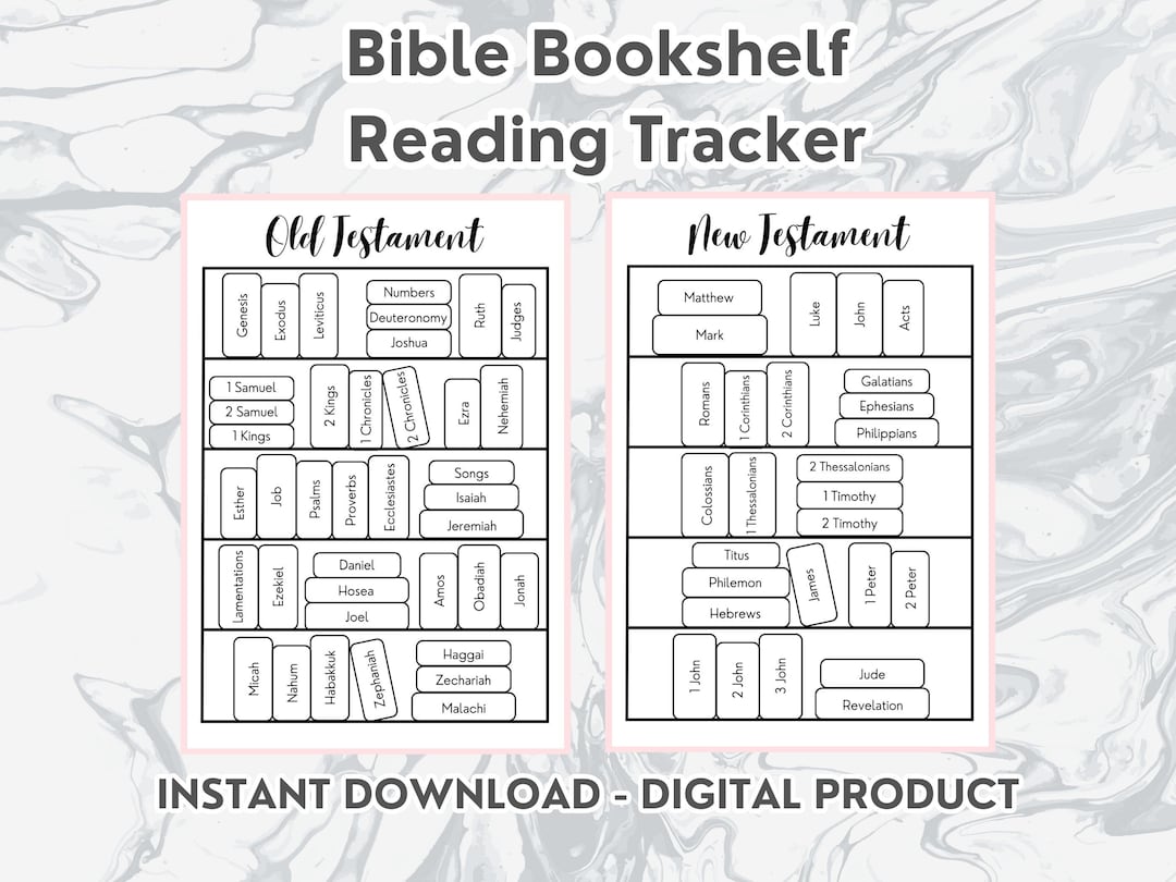 Bible Bookshelf Trackers - DIGITAL DOWNLOAD | Bible Reading Tracker ...