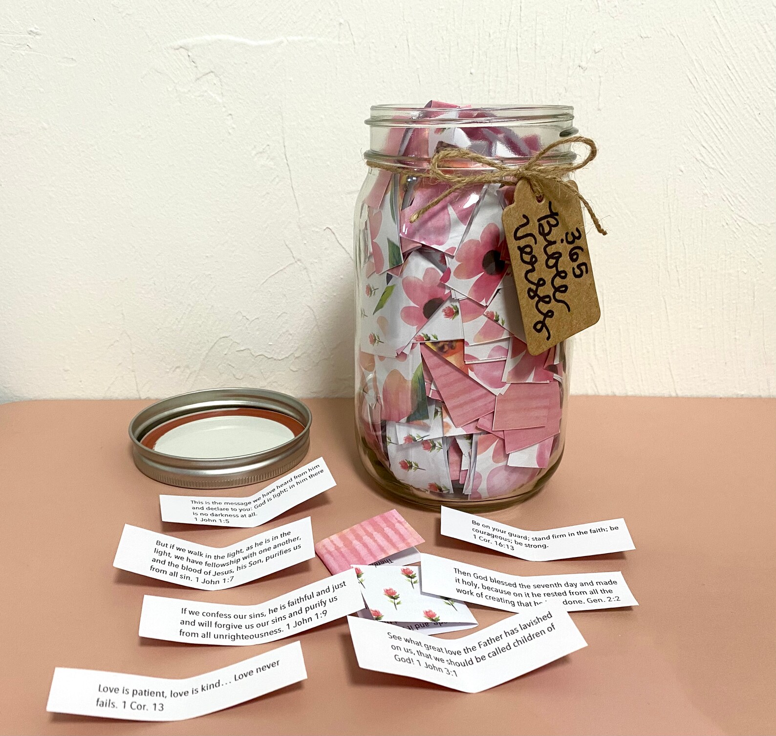 YEARLY Bible Verse Jar 365 Inspirational Bible Verses - Etsy