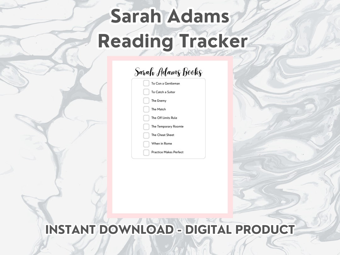 Sarah Adams Books Tracker, Sarah Adams Reading Tracker - DIGITAL ...
