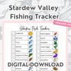 Stardew Valley Fishing Tracker DIGITAL DOWNLOAD Stardew Tracker ...